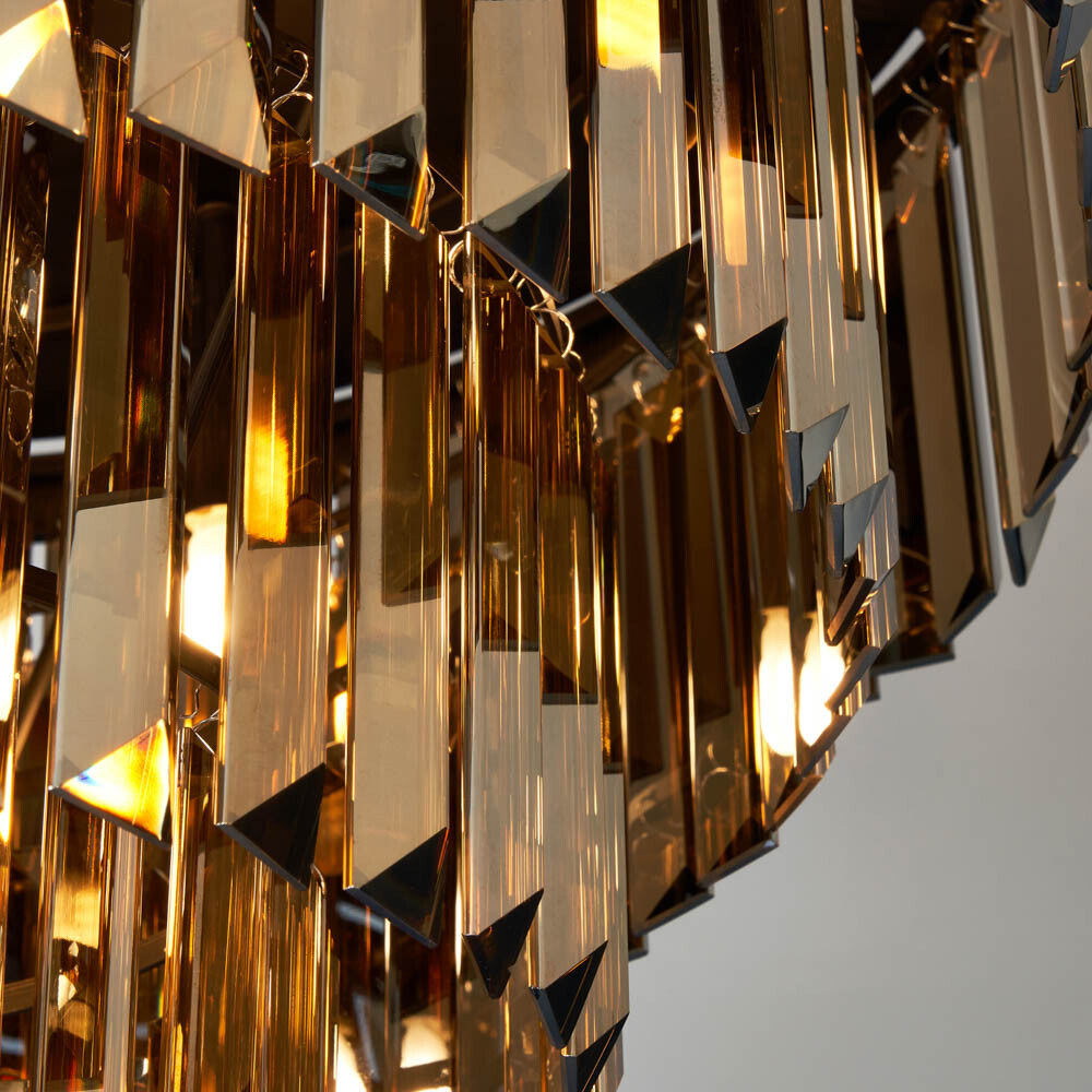 Visconte Ingot Ceiling Light 4 Tiered Crystal Effect Flush Mounted ...