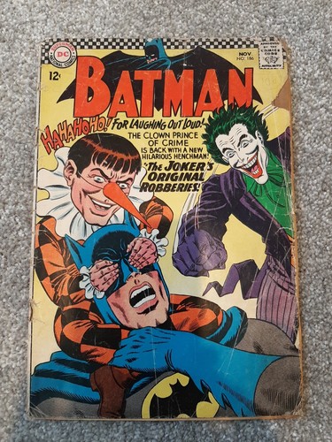 Batman 186 1st Appearance of Gaggy vintage Joker 1966 | eBay UK