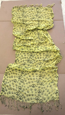 SAX PEACE SIGN SHEER SCARF WRAP; 62x20 | eBay