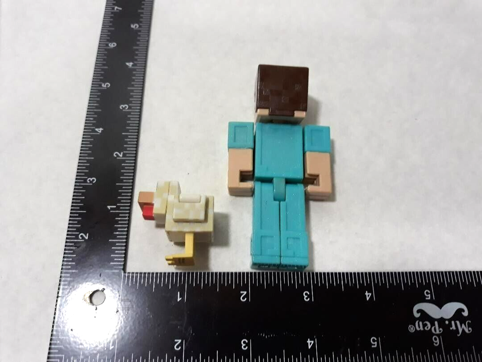 Mojang Minecraft Steve Diamond Armor & MINECRAFT Duck Action Figure ...