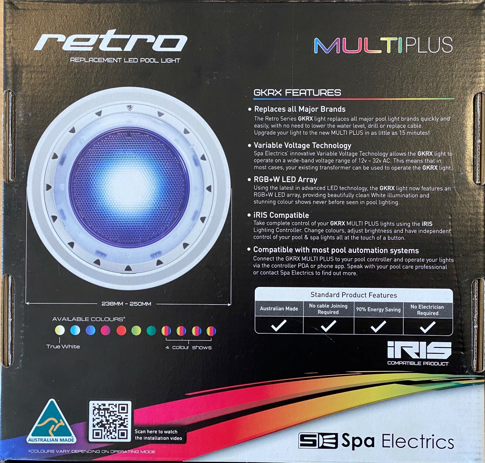 SPA ELECTRICS RETRO GKRX LED SWIMMING POOL & SPA LIGHT - GKRX Multi ...