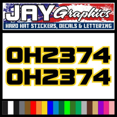 Custom Printed SNOWMOBILE REGISTRATION Outlined Numbers Lettering ...