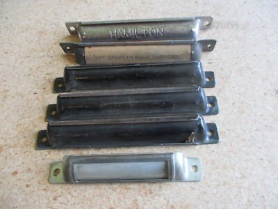 1915 to 1920s METAL PRINTER TYPE TRAY HANDLES x 6 VINTAGE PULLS ...