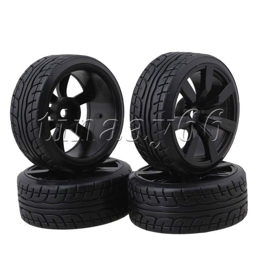 4x RC1:10 Tire & Wheel Rim for RC 1:10 On-road Racing Car Outer ...