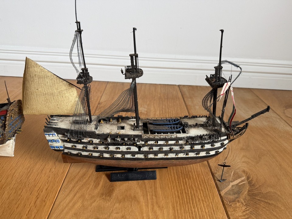 Vintage 60s Pre Built Airfix Model Boats HMS Victory & HMS Prince ...