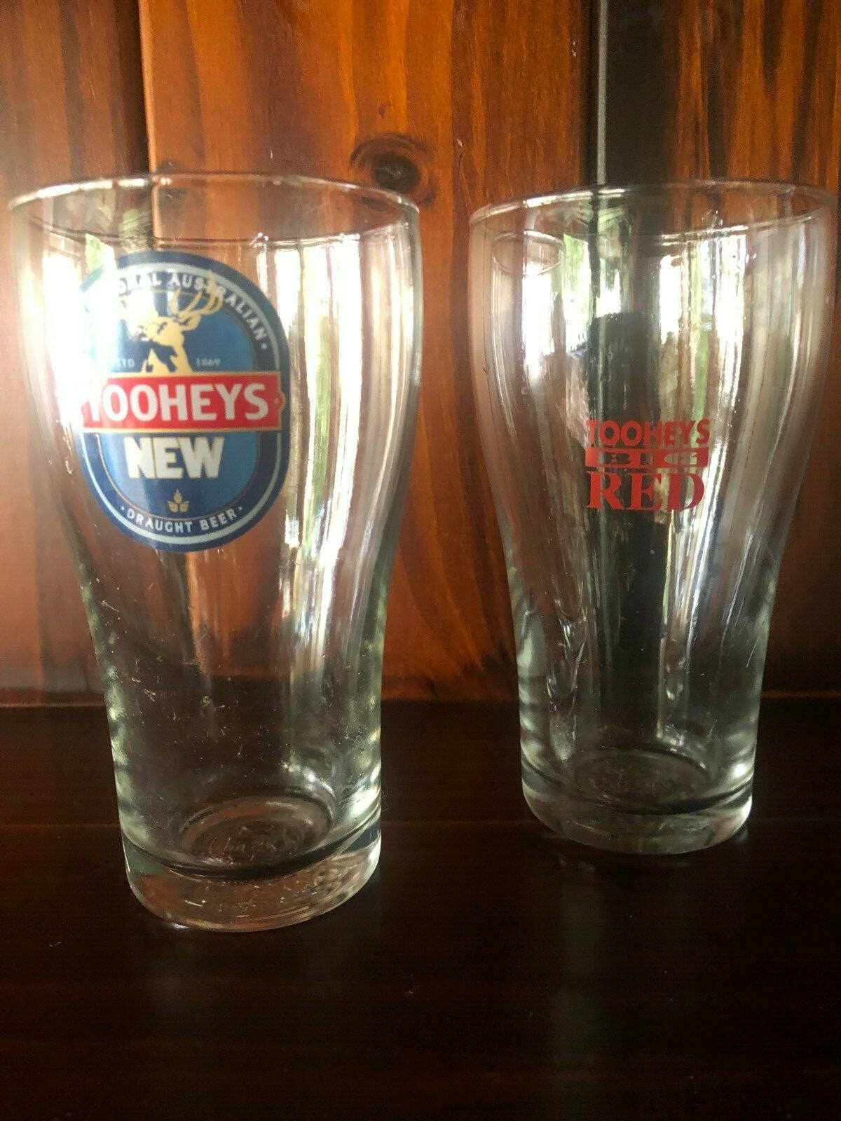 Pair of rare and collectable Tooheys New & Red 425ML (Schooners) Beer ...