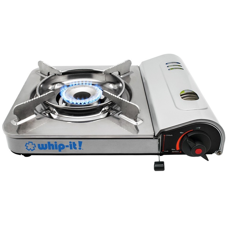 WHIP IT Portable Single Butane Gas Camping Stove + Case 4 CANS HOT SPOT ...