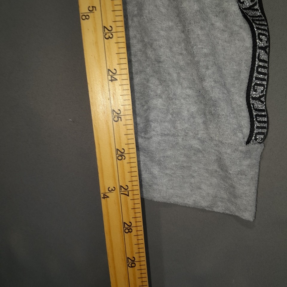 Juicy Couture Loungewear Set Womens 2XL Gray Terry Foil Stripe Logo ...