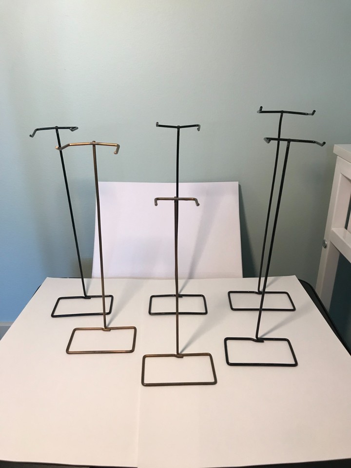 Vintage Barbie Original Black & Gold WIRE STANDS - 6 Stands - **READ ...