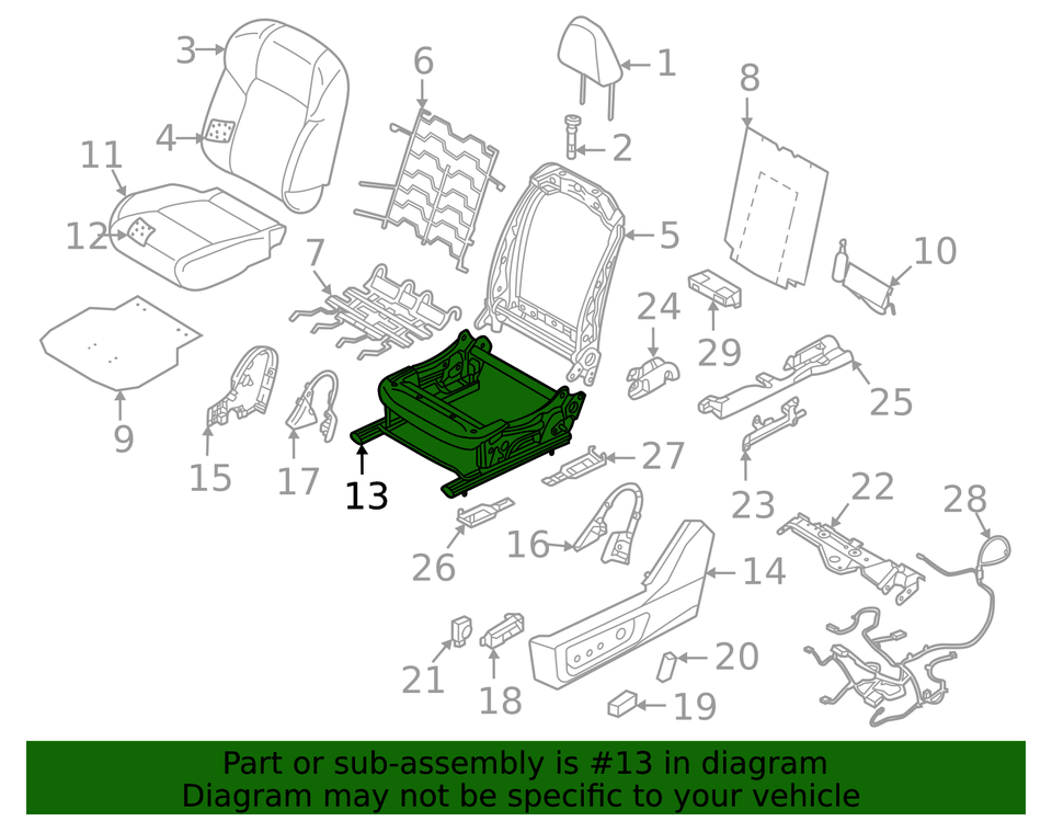 Genuine Nissan Cushion Frame 87351-6RL0A | eBay