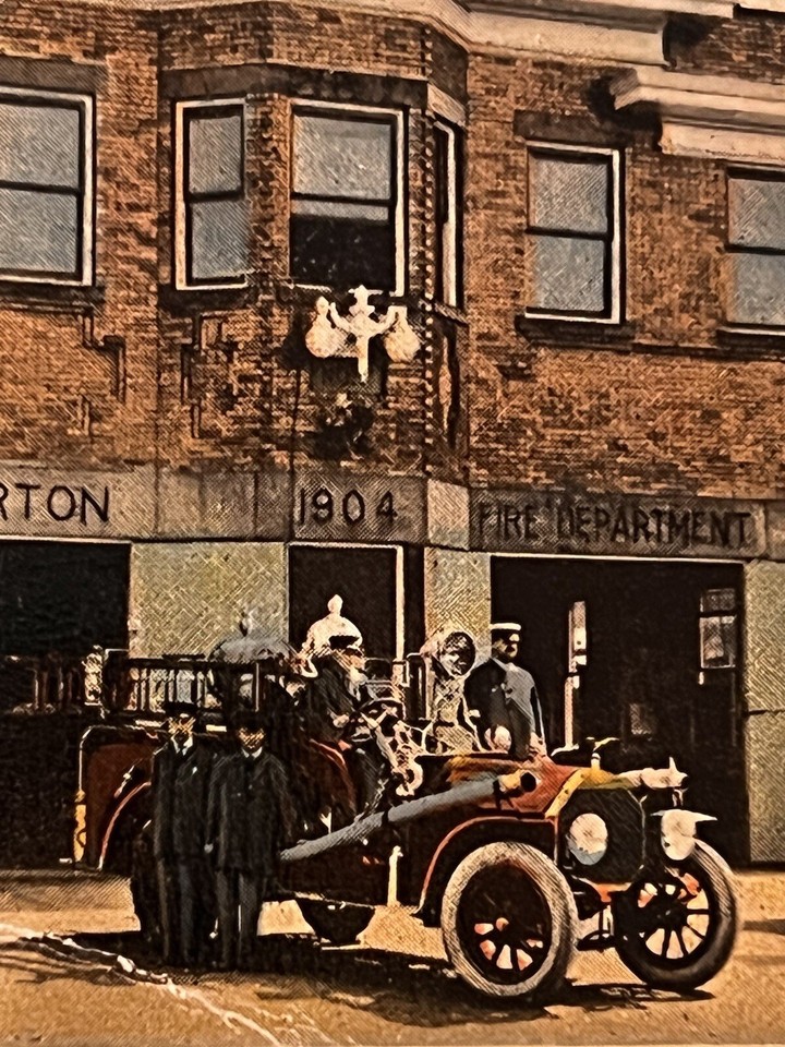 1920 FIRE DEPARTMENT Postcard BARBERTON, OHIO OH Old FIRE TRUCKS, FIRE ...