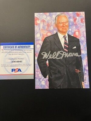 Wellington Mara signed Goal Line Art Autograph Card Football HOF Giants ...