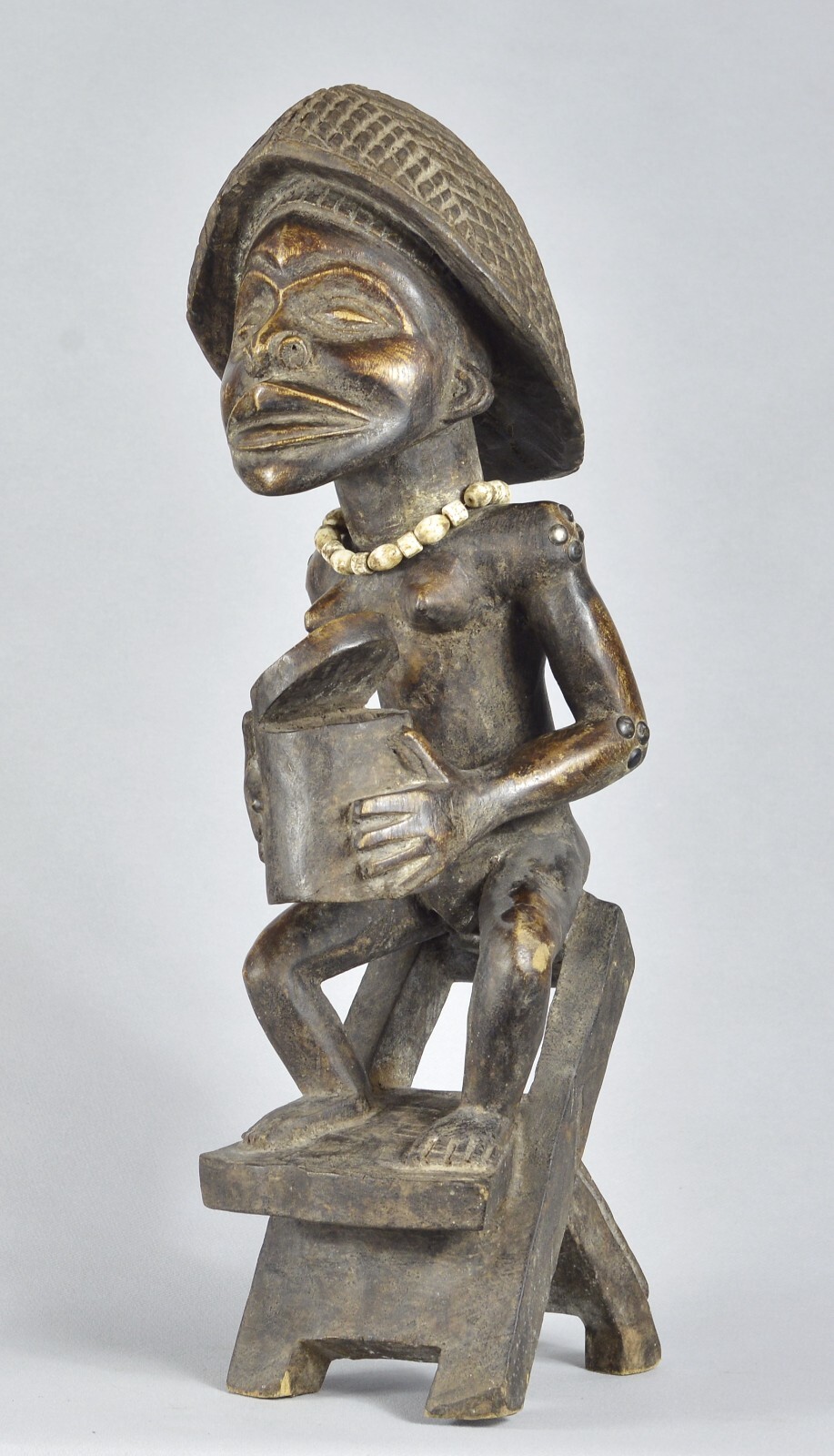 African Art large decorative chief figure TSHOKWE Chokwe statue ANGOLA ...