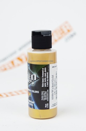Createx Wicked Colors W350 Gold 2oz. water-based universal airbrush ...