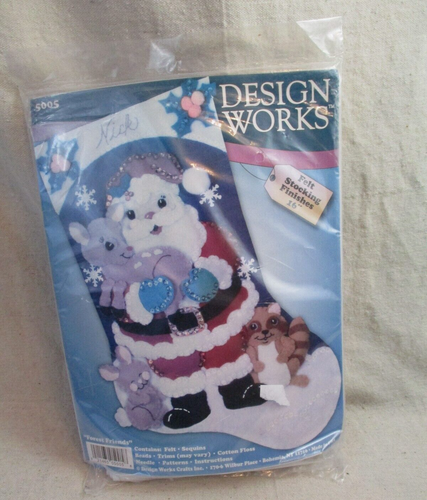 Design Works 16" Felt Jeweled Stocking Kit 5005 Forest Friends ...