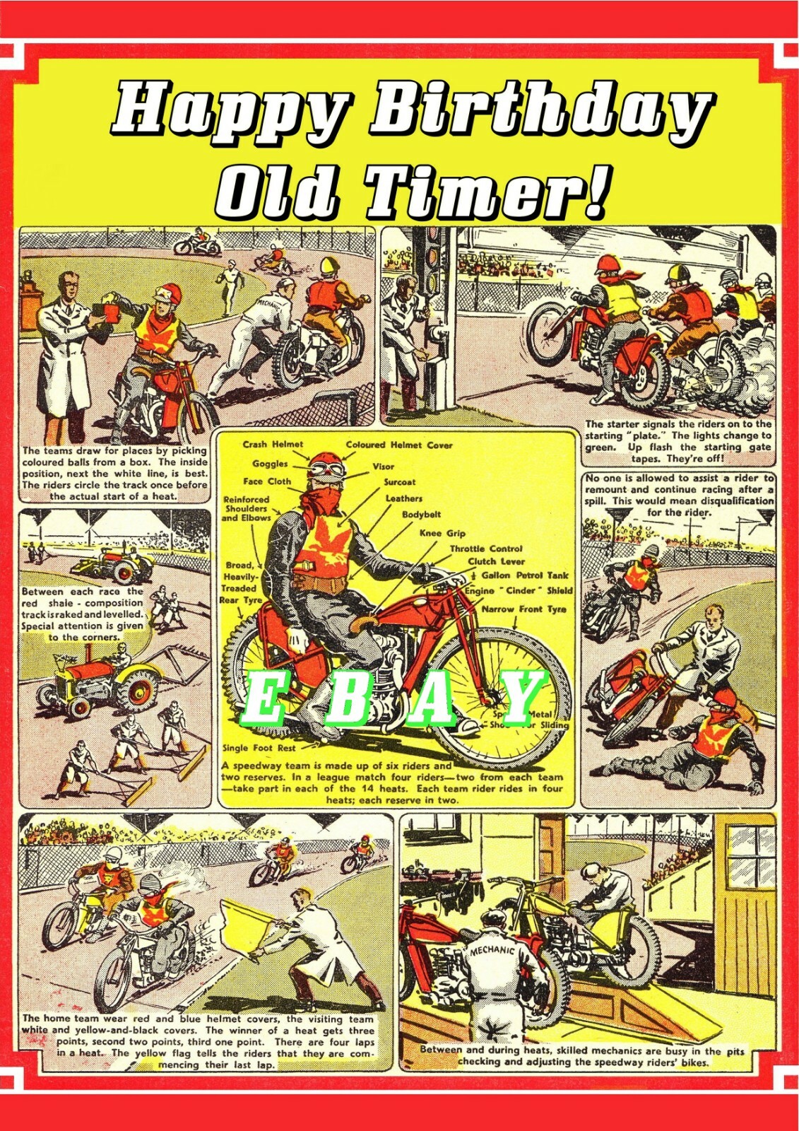 Speedway Happy Birthday Card with envelope (type OT) | eBay UK