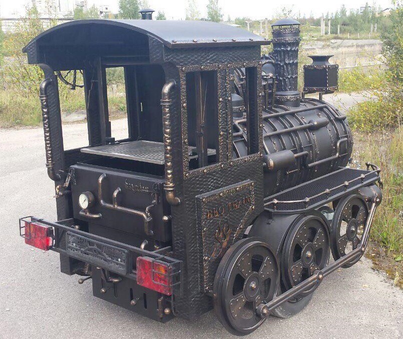 BBQ TRAIN TRAILER -Reverse Flow SMOKER-GRILL- MULTIFUNCTIONAL- BMT-1 ...