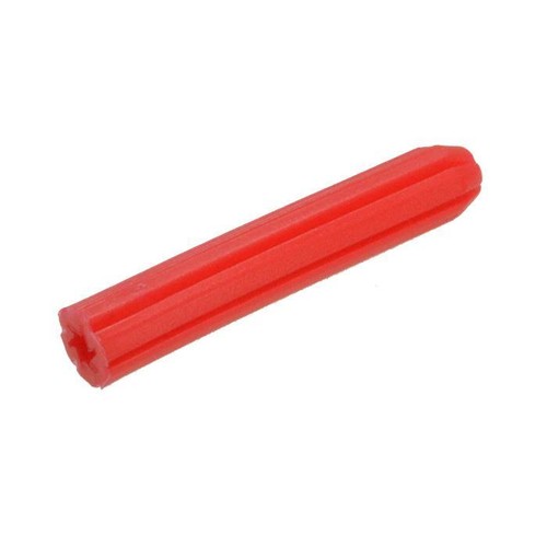 Pack of 50 Red PVC 6mm x 50mm Masonry Star Wall Plug Anchor suit 8-9g ...