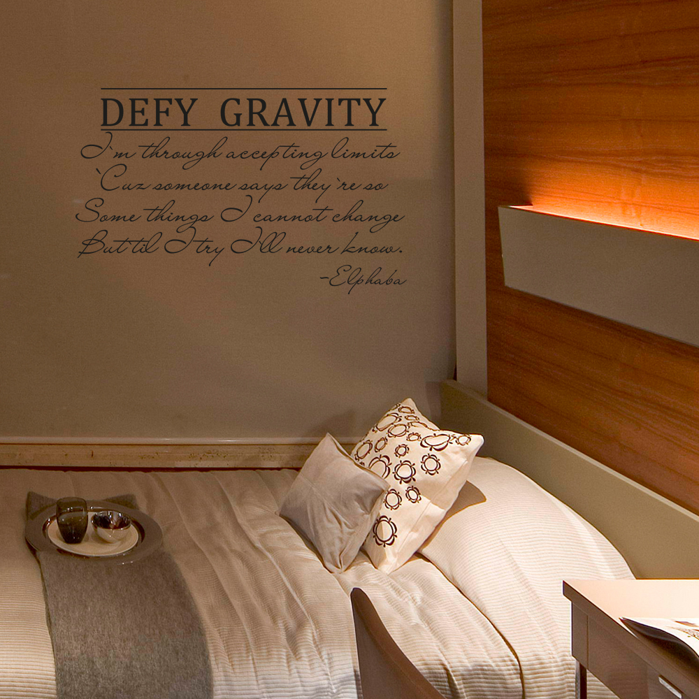 Defy Gravity Wall Decal Wicked Musical Inspirational Quote Vinyl ...