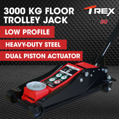 T-REX 3000KG Hydraulic Trolley Floor Jack High Lift Floor Jacking Car ...