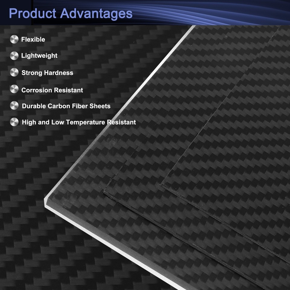 3K Carbon Fiber Panel Sheets 400 x 300 x 3mm Board Twill Matte | eBay ...