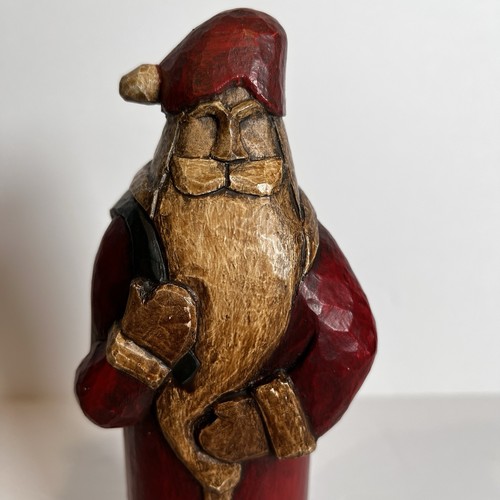 VTG Santa Claus Wood Hand Carved Signed Wooden Rustic | eBay