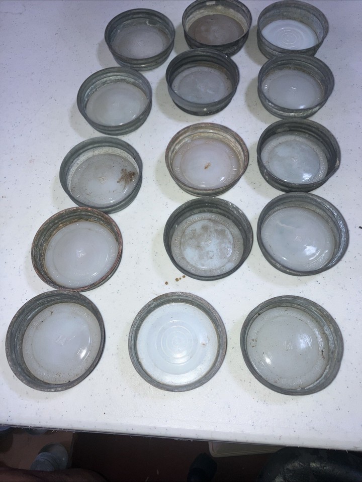 Vintage Atlas Zinc Porcelain Lined Canning Jar Lids- Lot of 15 Barn ...
