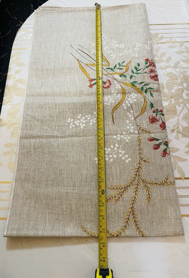 VTG Russian Tablecloth linen, Made in USSR, New, Unused 56x54” Flowers ...