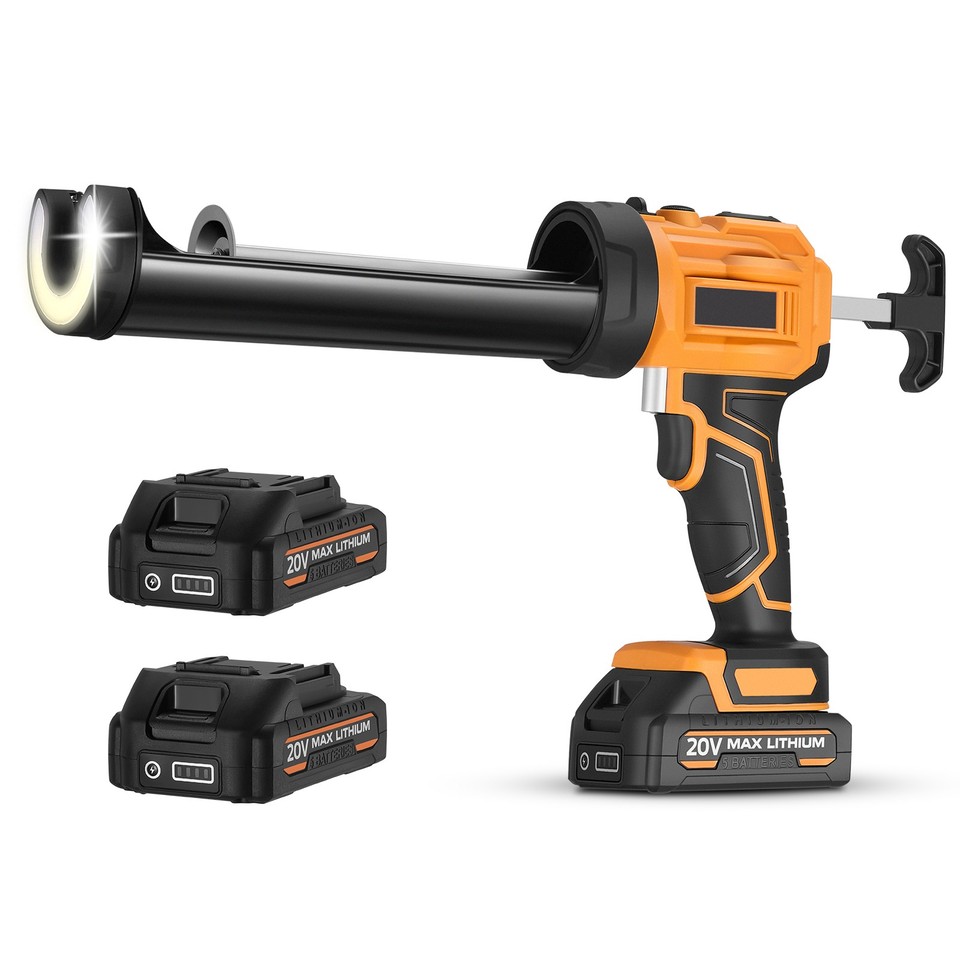 SYKRSS Cordless Caulking Gun 2 x 2000mAh Batteries Battery Powered ...
