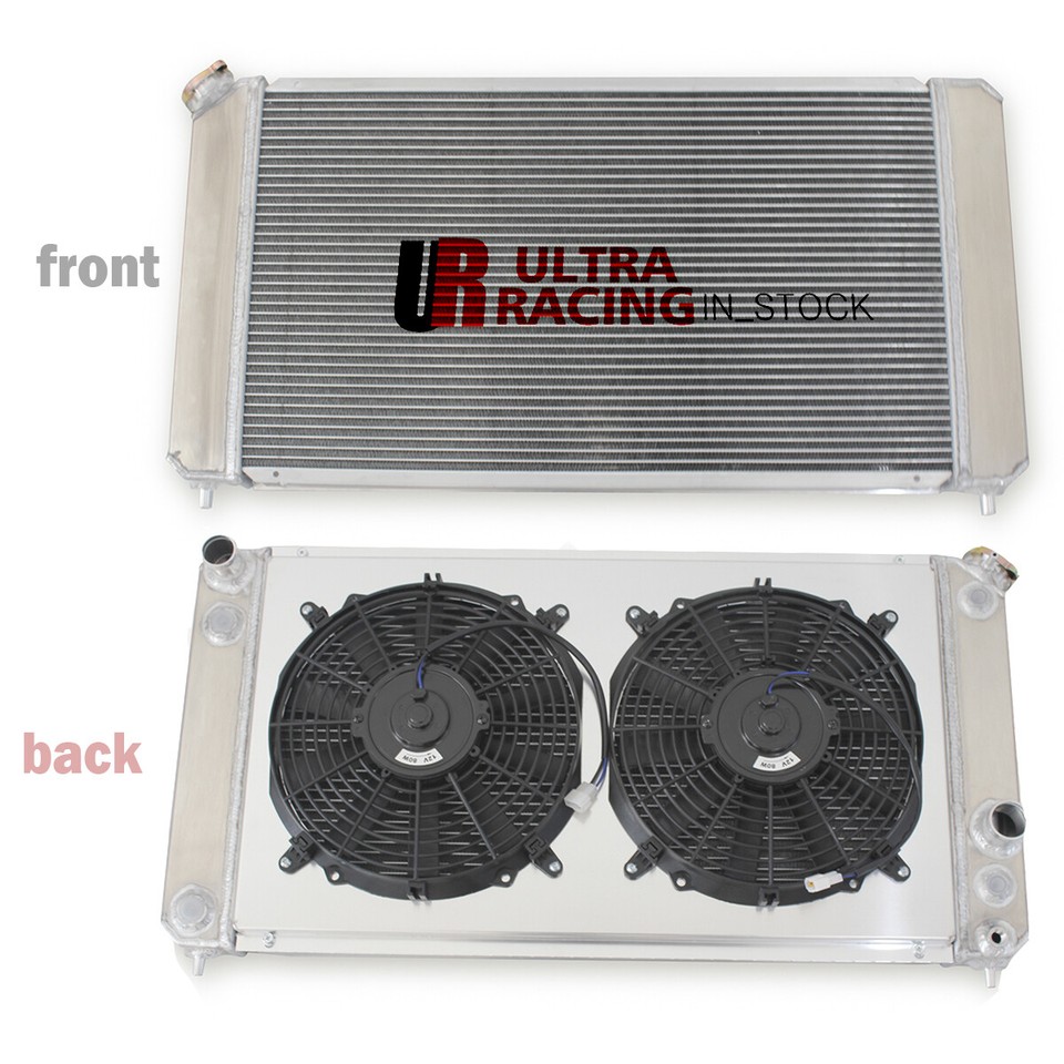 4 Row Aluminum Radiator With 2Fan For 1986-2005 Chevy S10 LS Swap 26.3 ...