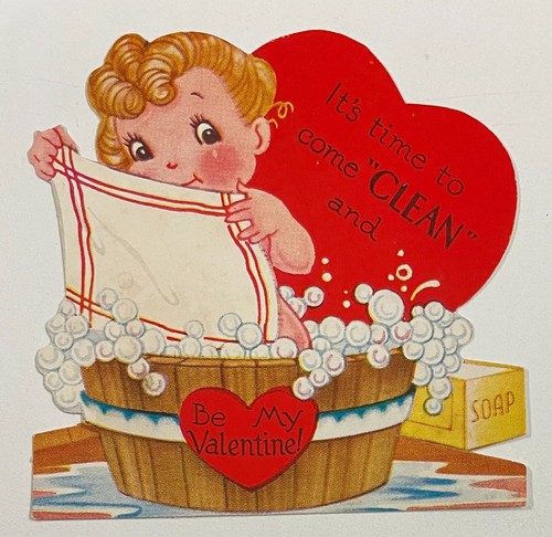 Vintage Valentine Card Come Clean | eBay