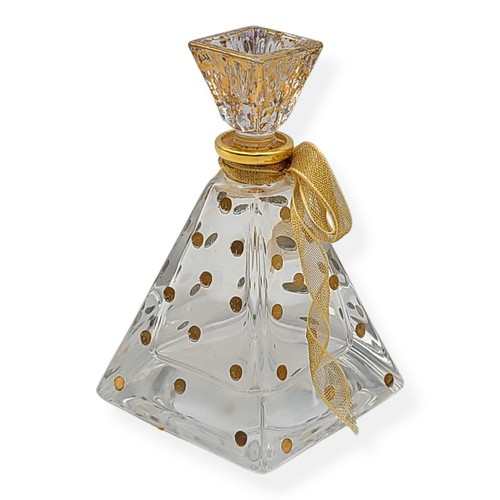 Vtg Royal Limited Crystal Pyramid Perfume Bottle Gold Polka Dots Made ...