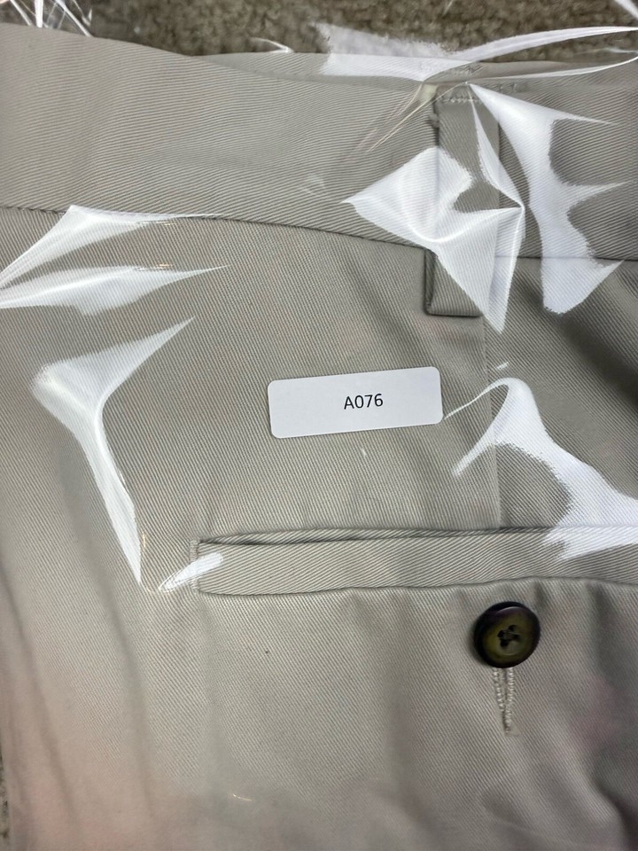 David Taylor Collection Men’s 40x29 Khakis Light Beige Cream Flat Front ...