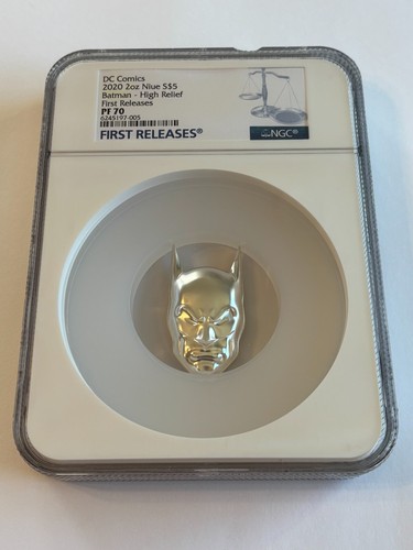 2020 DC Comics 2oz Silver $5 Batman Bat Man Mask Helmet High Relief NGC ...