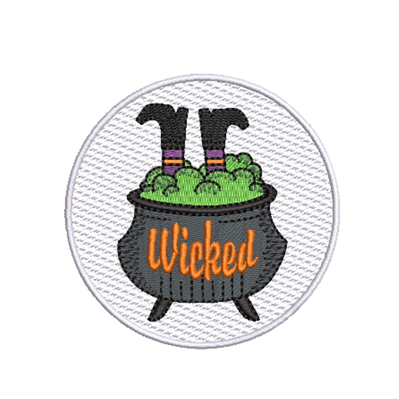 Witches Wicked Cauldron Patch Embroidered Iron-on Applique Halloween ...