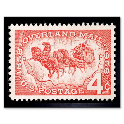 Overland Mail 100 Years Postage Stamp Vintage Philately 12X16 Inch ...