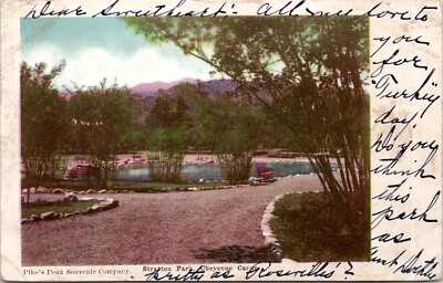 Stratton Park Cheyenne Canon Colorado Pond Benches Mountains Vtg ...