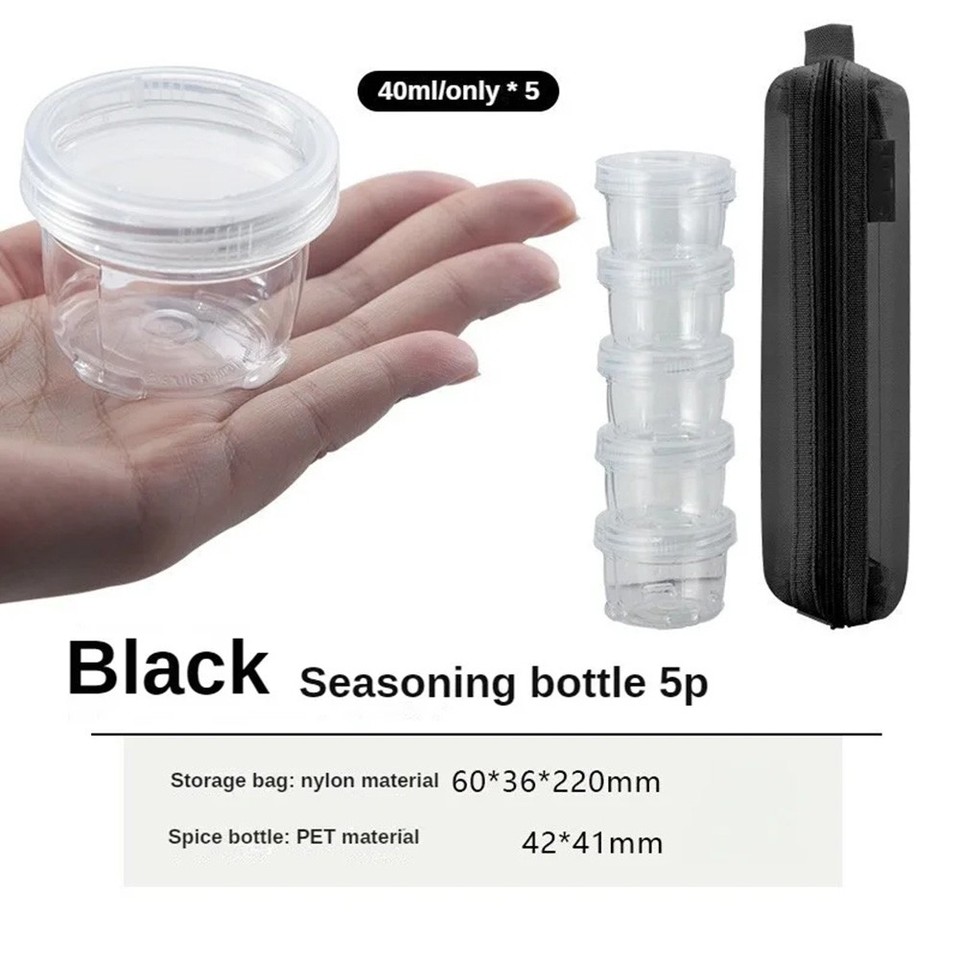 Outdoor Portable Camping Spice Kit Spice Container Bag with 5 Clear6876 ...