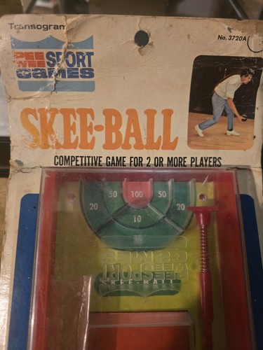 Vintage 1968 Transogram Skee Ball Pee Wee Sport Games Travel Handheld ...