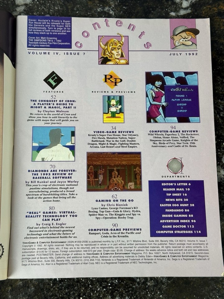 VINTAGE Video Games and Computer Entertainment Magazine (July 1992 ...
