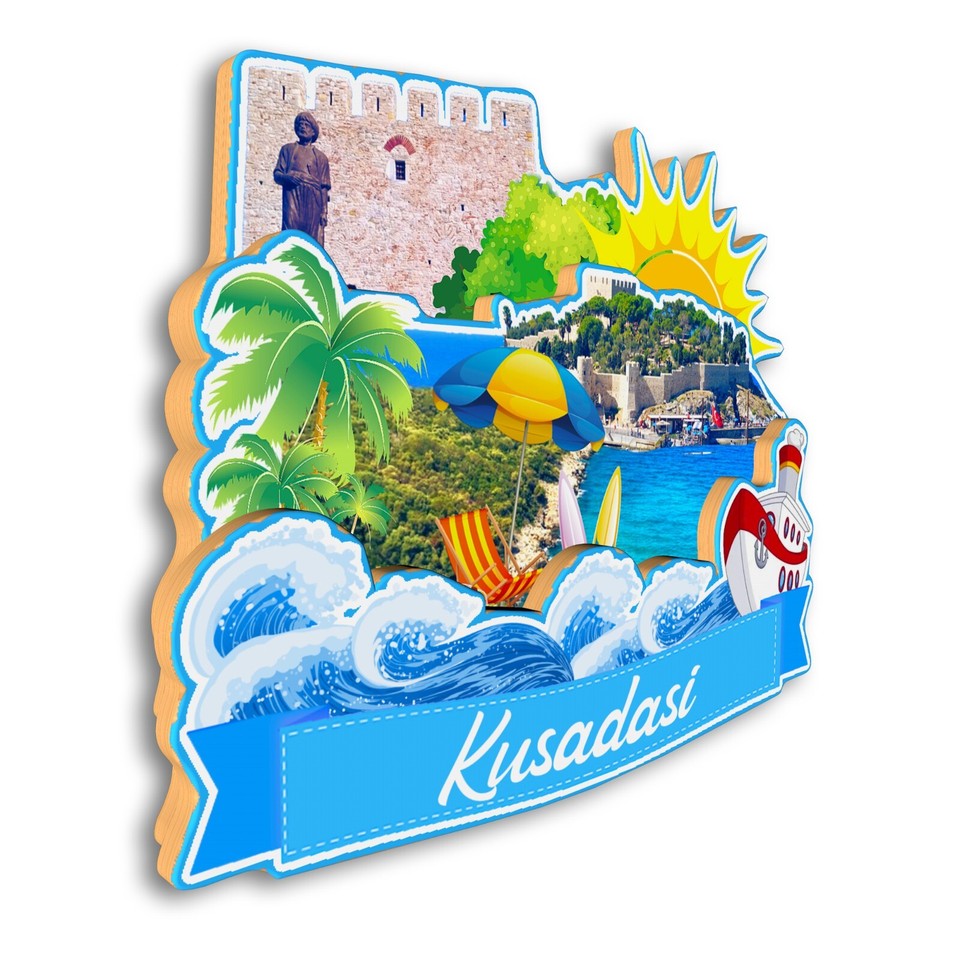 Kusadasi Turkey Refrigerator magnet 3D travel souvenirs wood craft ...