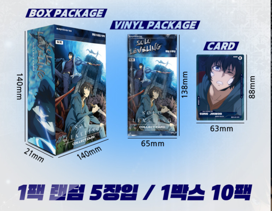 Solo leveling Official Card (MAPNIVERSE Ver.) 4BOX(1BOX=60cards) [Pre ...