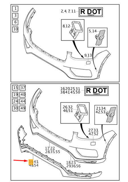 NEU VOLVO XC90 MK2 VORDERER STOßFÄNGER SPOILER 39835477 ORIGINAL online ...