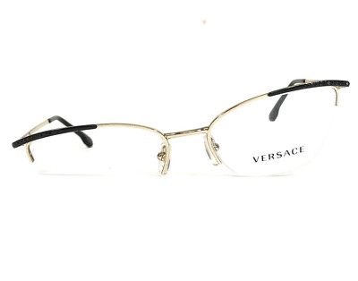 Versace Eyeglasses Frames MOD 1261-B 1457 Black Gold Cat Eye Half Rim ...
