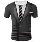 Men's 3D Printed Casual Shirt Tuxedo Tops Funny Fake Suit Vest T-Shirt ...