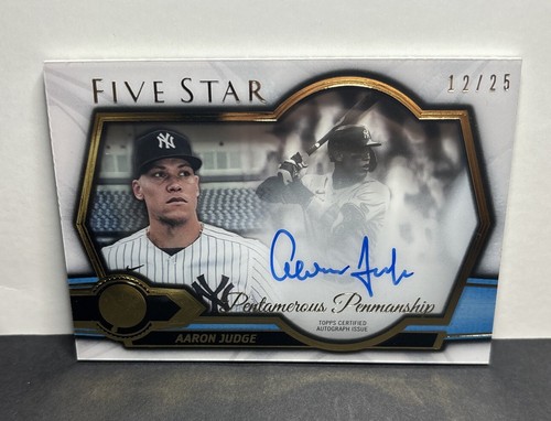 AARON JUDGE 2021 TOPPS FIVE STAR AUTO PENTAMEROUS PENMANSHIP SHADOW BOX ...