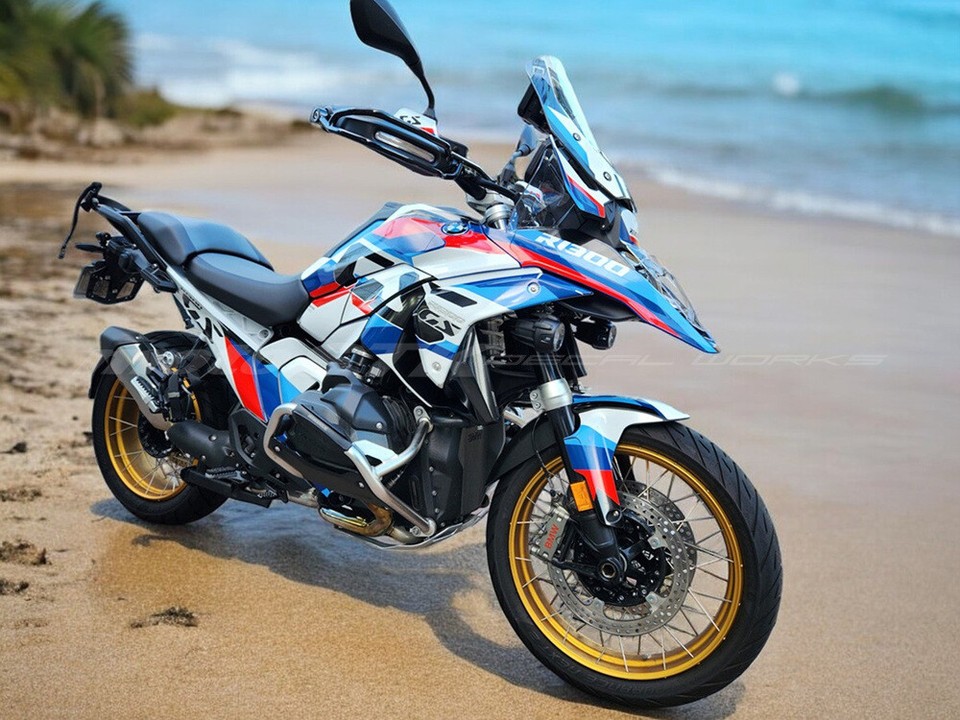 BMW R1300GS Tri M color motorcycle stickers decals graphics set | eBay
