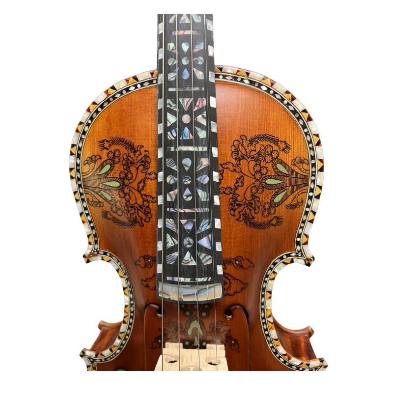 Hand made Norwegian fiddle 4 strings 4/4 violin Hardanger fiddle ...