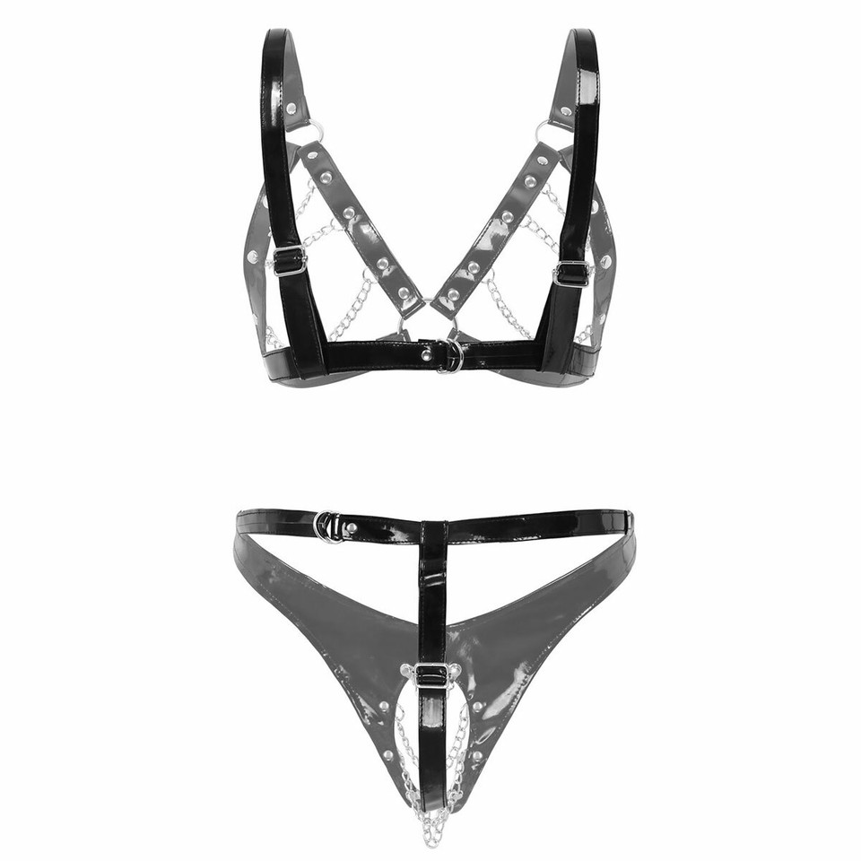 Women Adjustable Leather Harness Bra Body Chest Cage Belt Strap ...