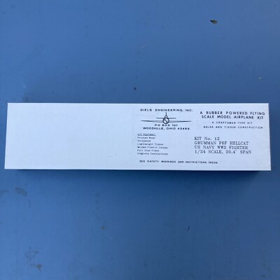 DIELS ENGINEERING Grumman F6F hellcat 20” airplane Balsawood Model Kit ...